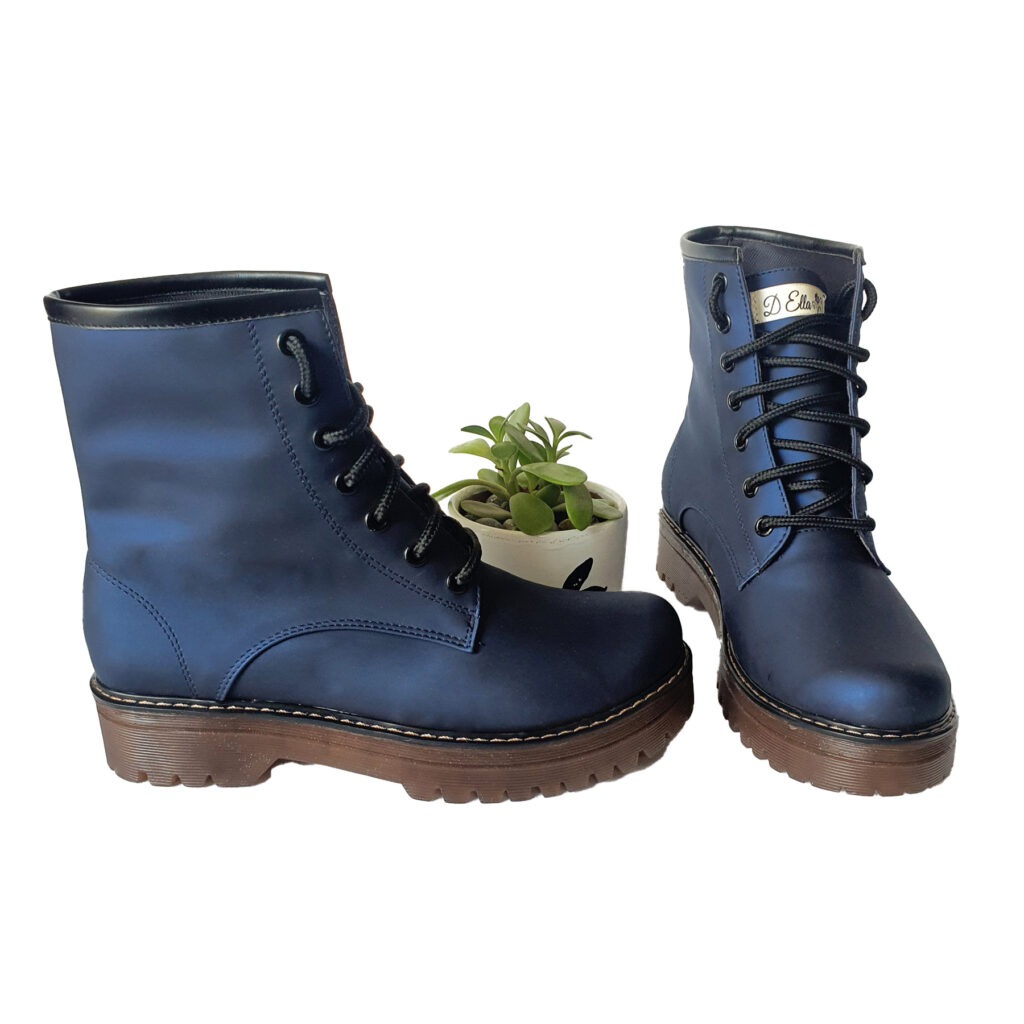 Botines Combat Mat Azul - D Ella Shoes