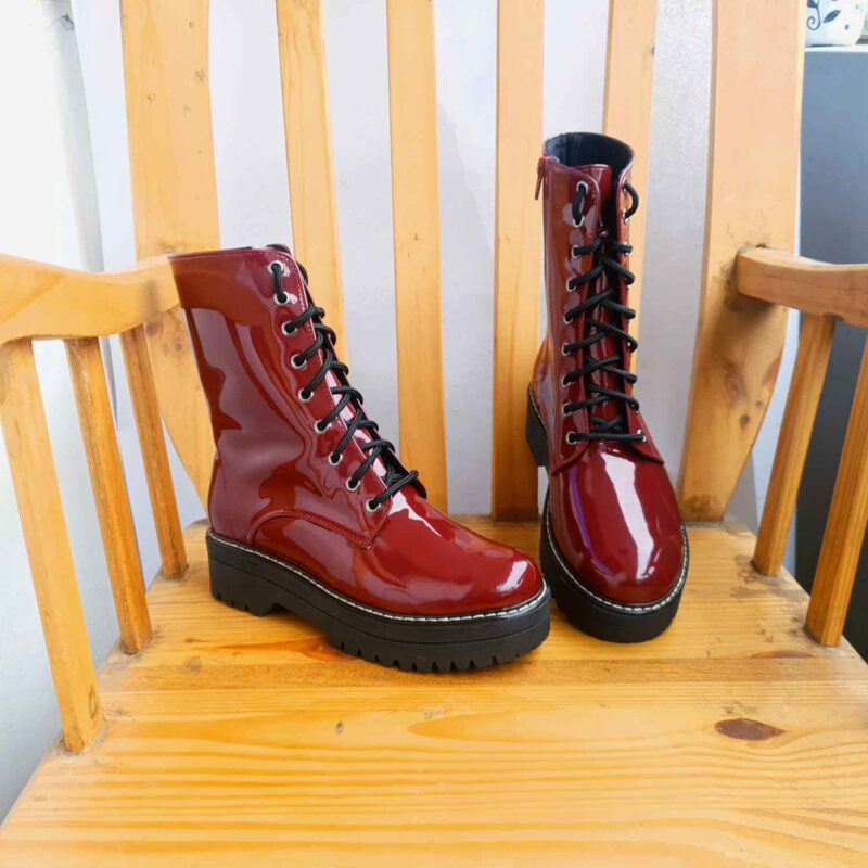 Botines Boots Charol Vino - D Ella Shoes