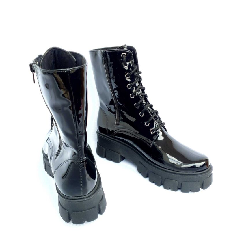 Botines Boots Charol Negro PL-MUE - D Ella Shoes