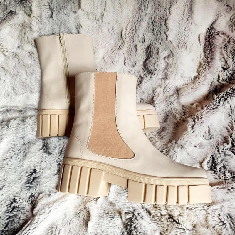 Botines Mia Liso Hueso PL-RA6 - D Ella Shoes