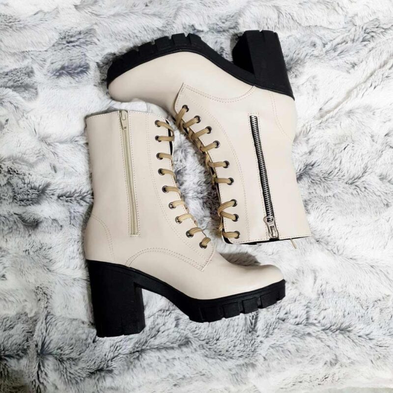 Botines Grecia Liso Hueso T9 - D Ella Shoes - Grecia Liso Hueso T9