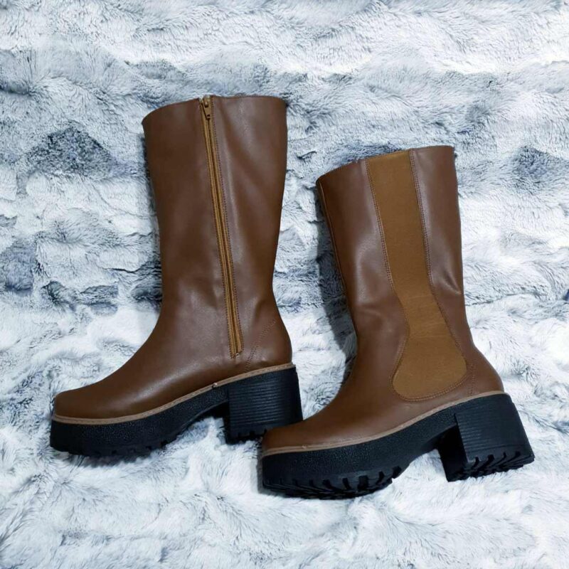 Botines Botas Panto Liso Marron T7 - D Ella Shoes